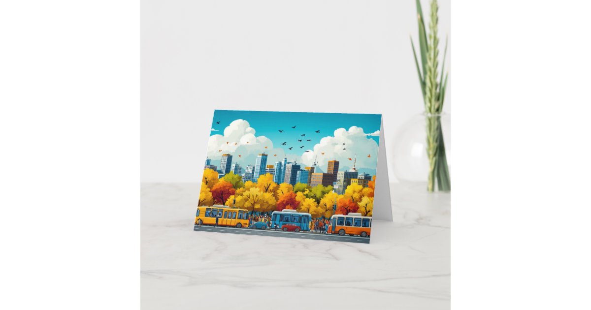 City Architecture Illustration Watercolour Drawing Thank You Card | Zazzle