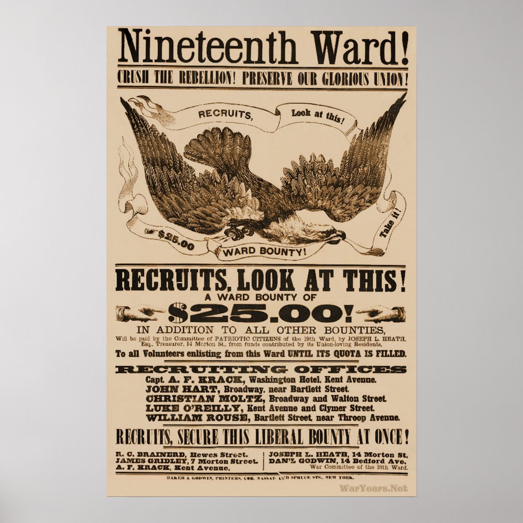 Civil War Recruiting Poster | Zazzle