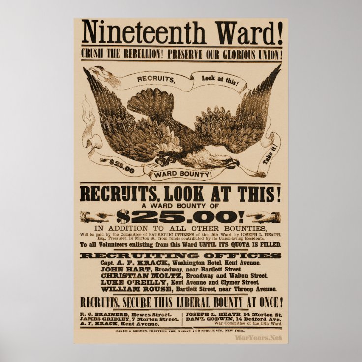 Civil War Recruiting Poster | Zazzle
