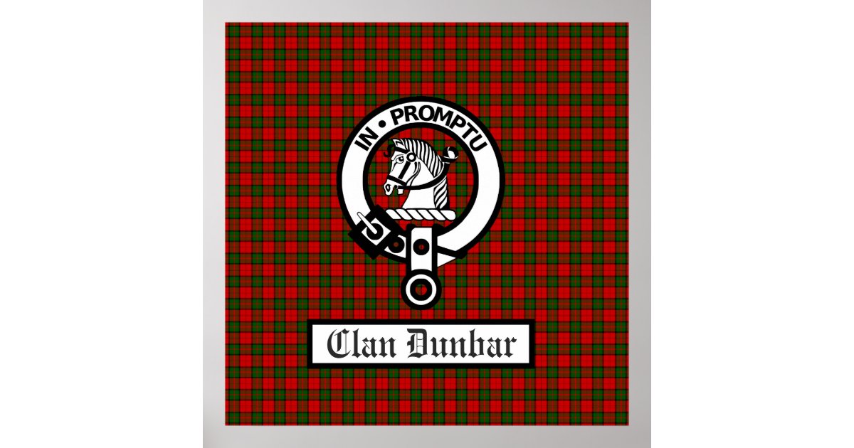 Clan Dunbar Crest Badge & Tartan Poster | Zazzle