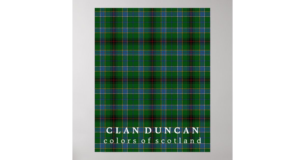 Clan Duncan Colours of Scotland Tartan Poster | Zazzle