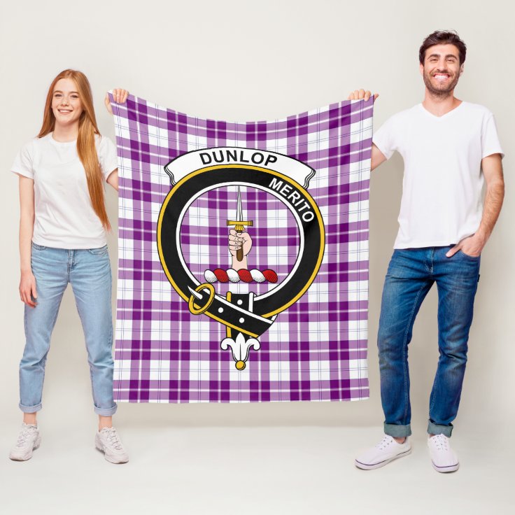 Clan Dunlop Dress Tartan Plaid Fleece Blanket | Zazzle