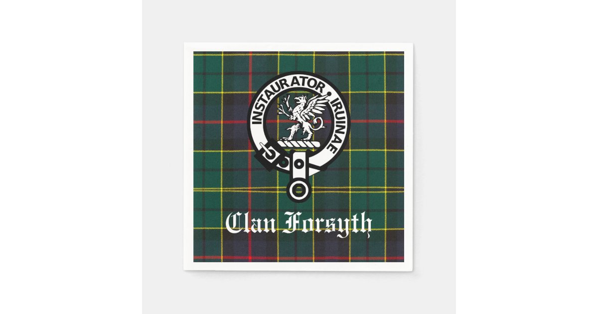 Clan Forsyth Crest & Tartan Customisable Napkin | Zazzle