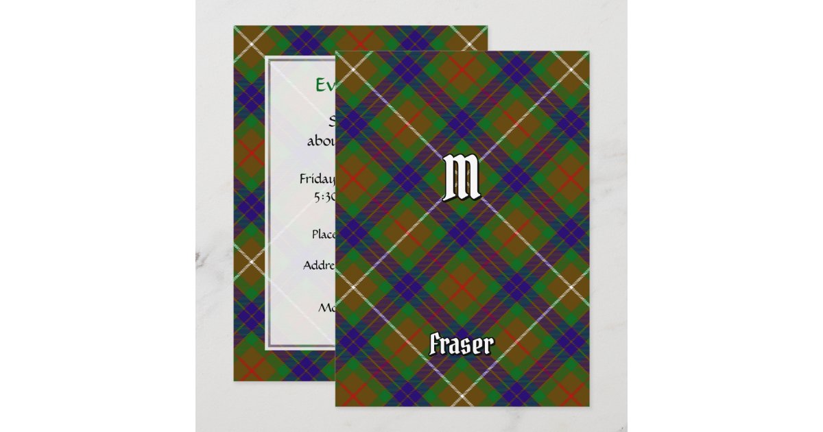 Clan Fraser Hunting Tartan Invitation | Zazzle