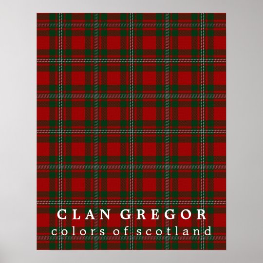 Clan Gregor Colours of Scotland Tartan Poster | Zazzle.co.uk