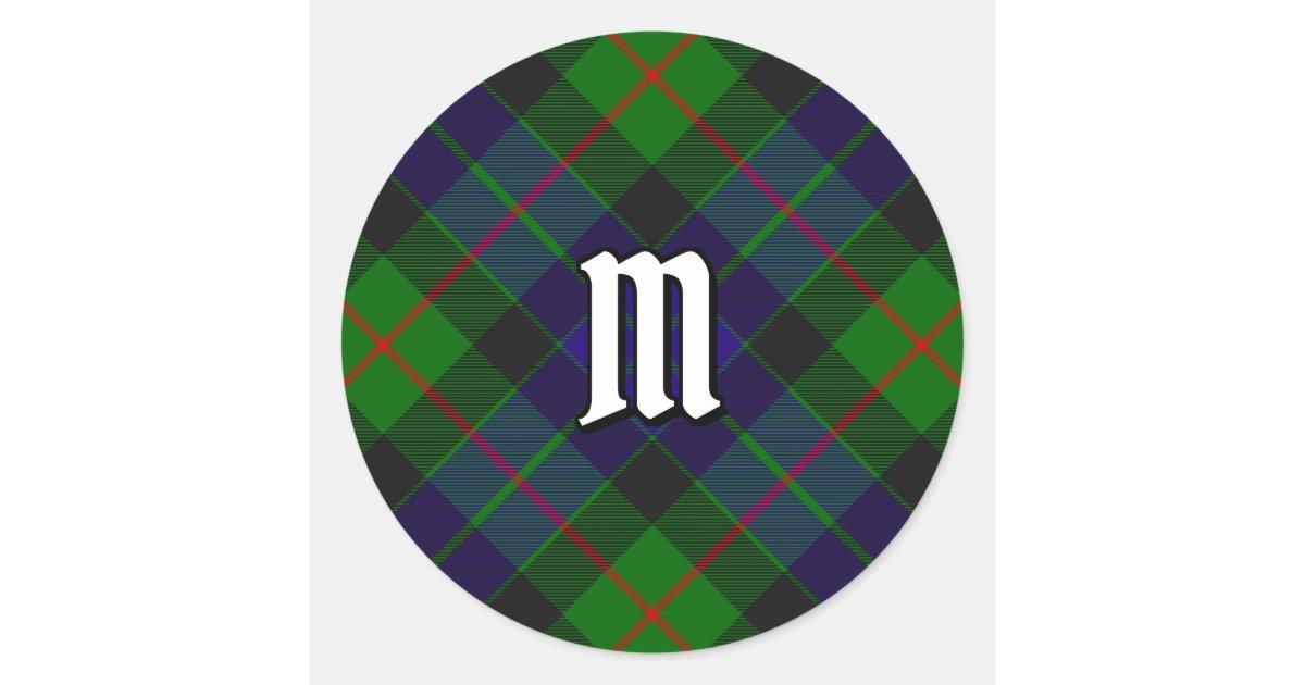 Clan Gunn Tartan Classic Round Sticker | Zazzle