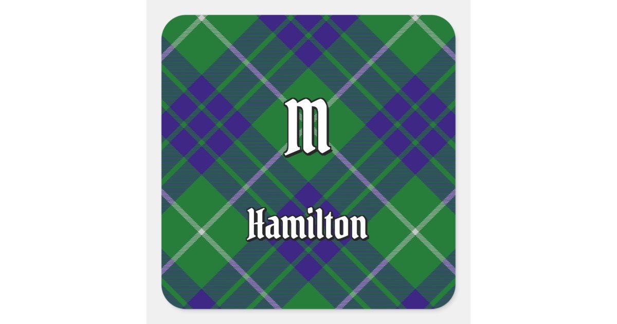 Clan Hamilton Hunting Tartan Square Sticker | Zazzle