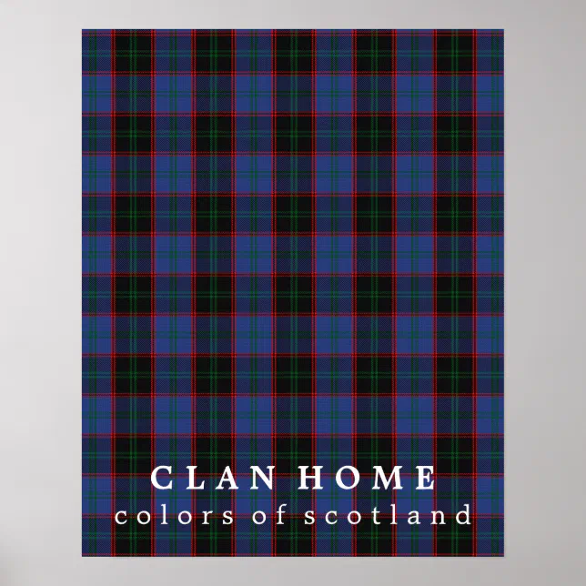 Clan Home Colours of Scotland Tartan Poster | Zazzle