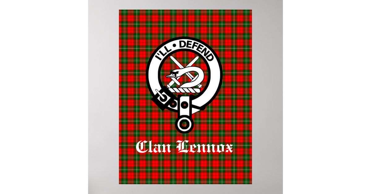 Clan Lennox Crest Badge & Tartan Poster | Zazzle