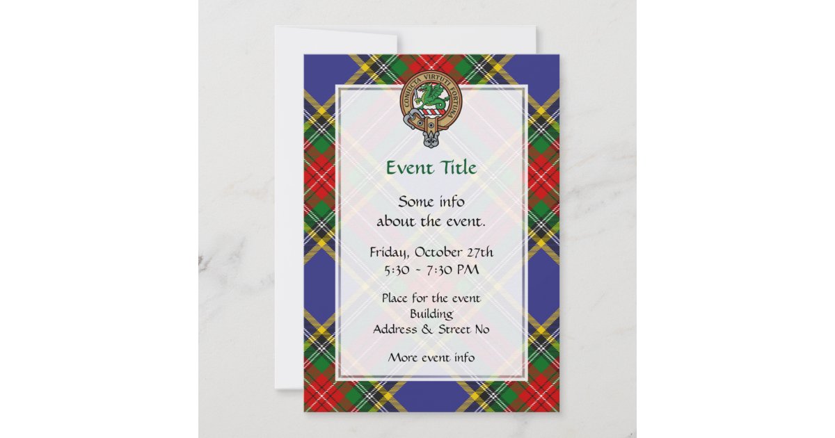 Clan MacBeth Crest Invitation | Zazzle
