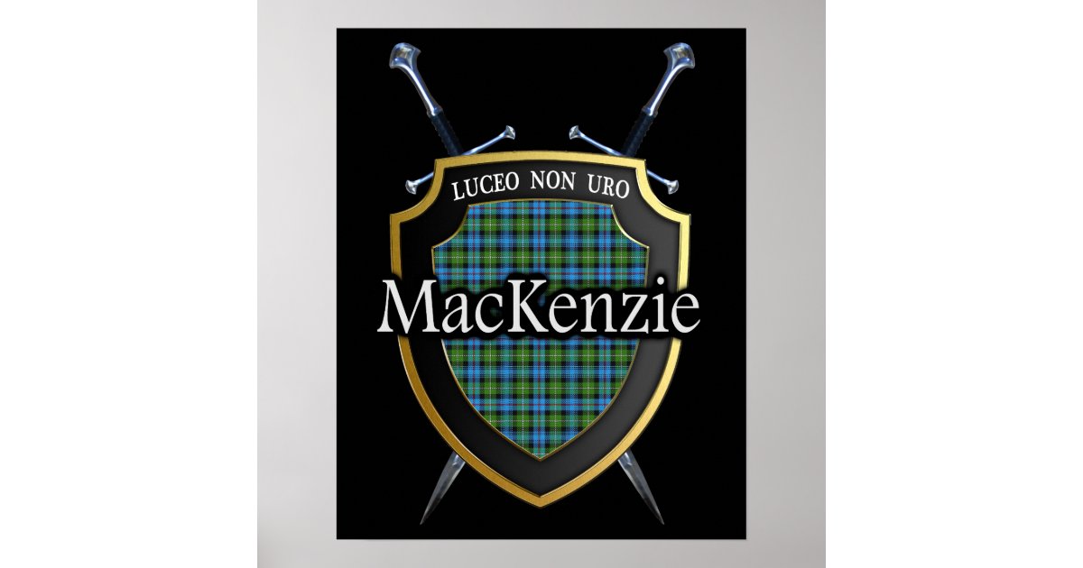 Clan MacKenzie Tartan Scottish Shield & Swords Poster | Zazzle