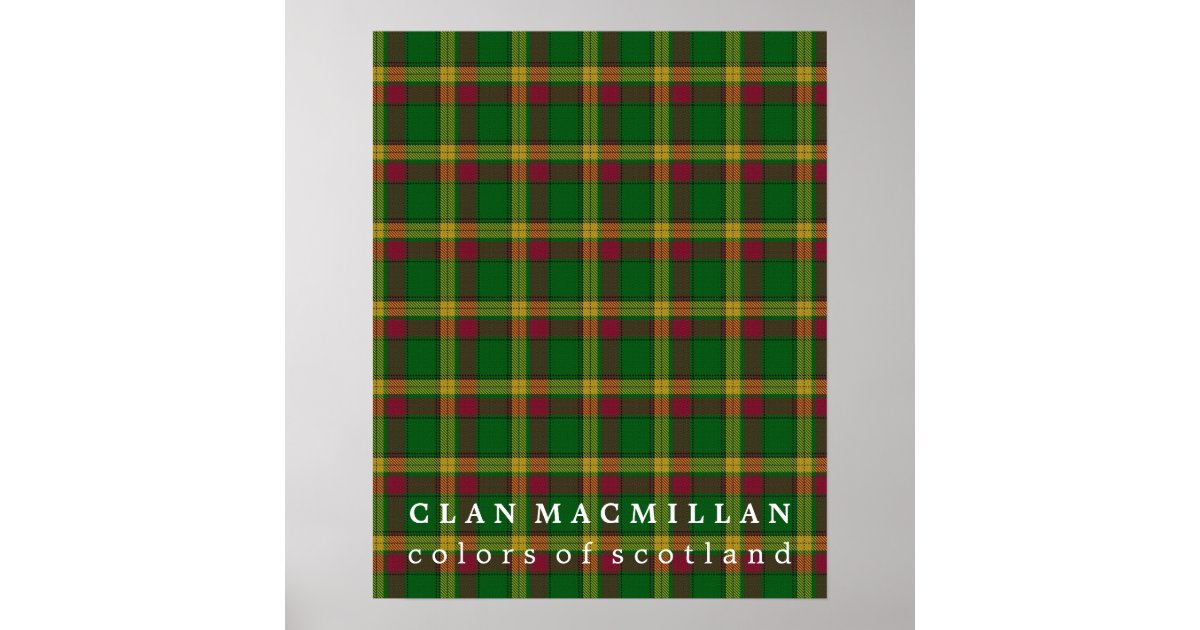Clan MacMillan Colours of Scotland Tartan Poster | Zazzle
