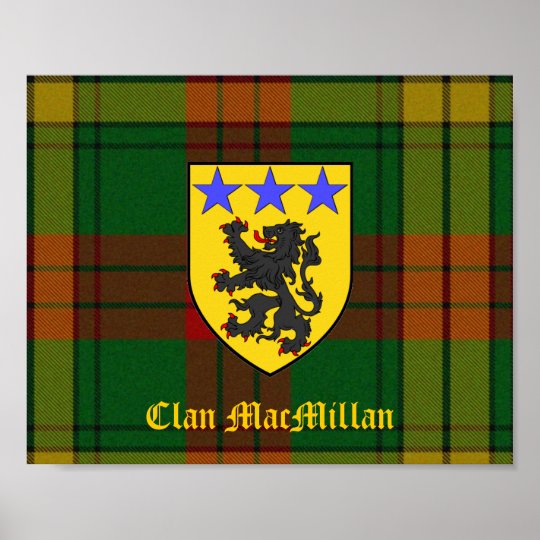 Clan MacMillan Tartan and Shield Poster | Zazzle.co.uk