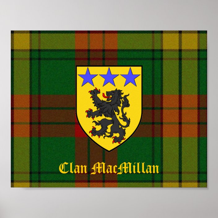 Clan MacMillan Tartan and Shield Poster | Zazzle.co.uk
