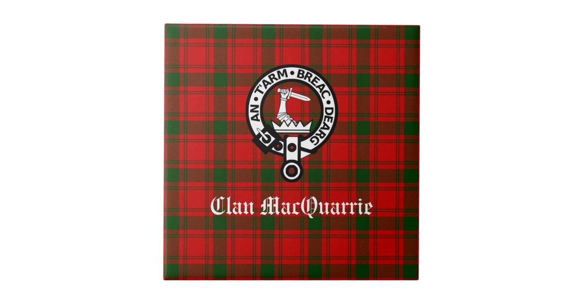 Clan MacQuarrie Tartan and Crest Tile | Zazzle