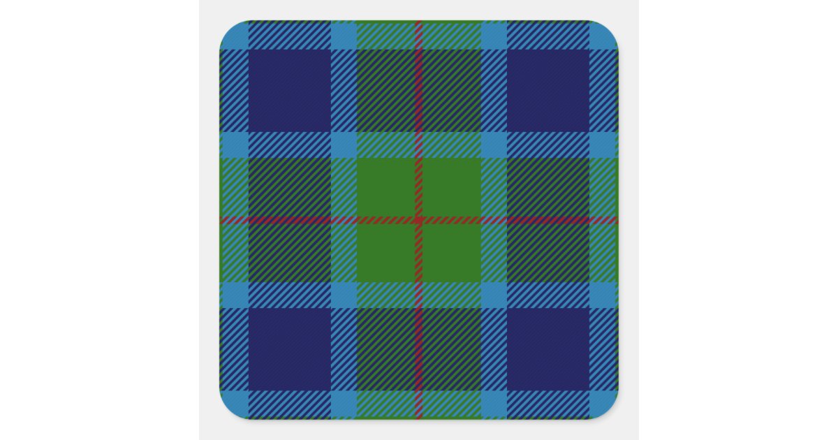 Clan Miller Tartan Square Sticker | Zazzle