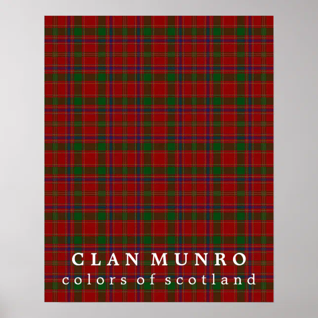 Clan Munro Colors of Scotland Tartan Poster | Zazzle