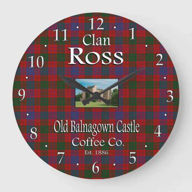 Clan Ross Old Balnagown Castle Coffee Co. Large Clock | Zazzle