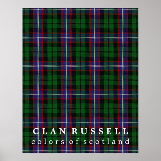 Clan Russell Colours of Scotland Tartan Poster | Zazzle.co.uk
