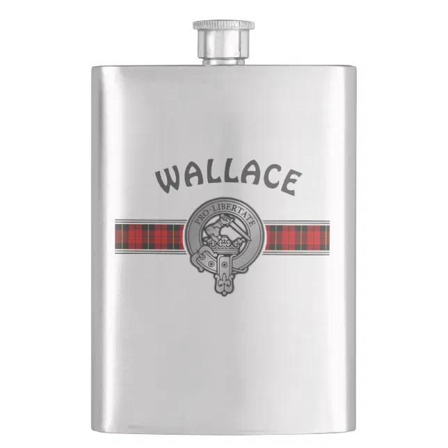 Clan Wallace (Edit) Crest & Tartan Hip Flask | Zazzle