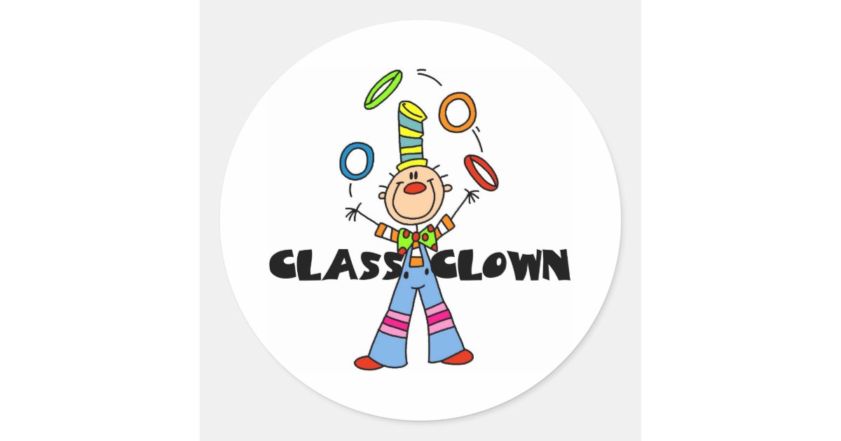 Class Clown Classic Round Sticker | Zazzle