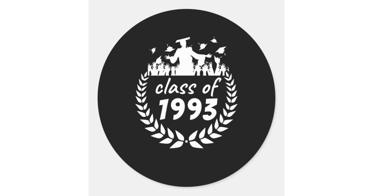 class of 1993 graduation or reunion design by classic round sticker ...