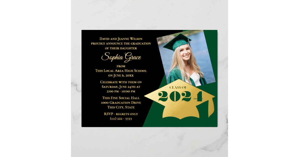 Class of 2023 Graduation Cap Foil Invitation | Zazzle