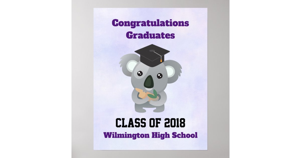 Class of 20xx Cute Koala Bear in Graduation Cap Poster | Zazzle