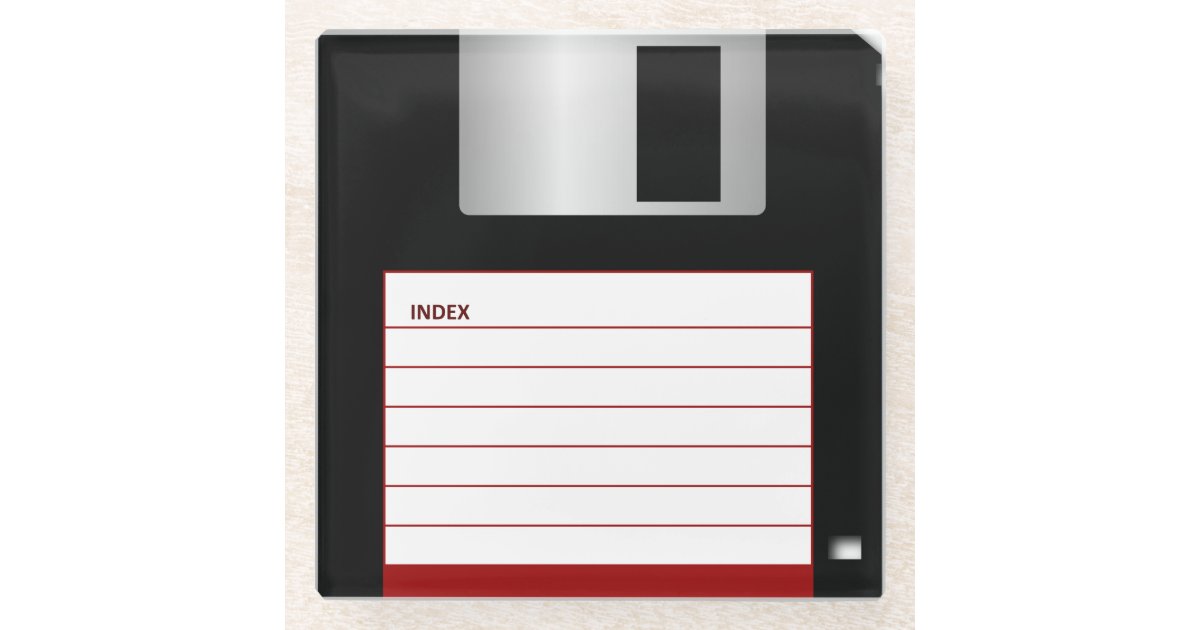Classic 3.5" Red Floppy Disc Glass Coasters | Zazzle
