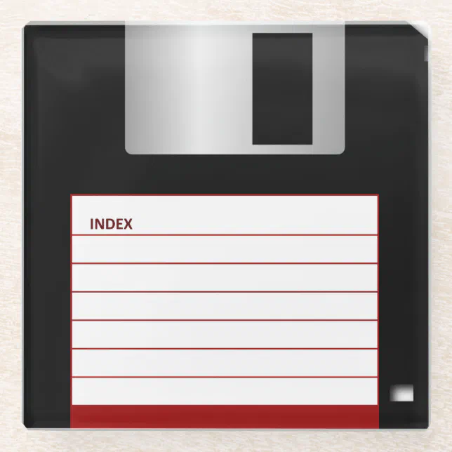 Classic 3.5" Red Floppy Disc Glass Coasters | Zazzle