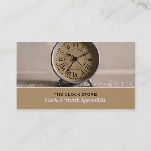 Classic Alarm Clock, Horologist Business Card | Zazzle