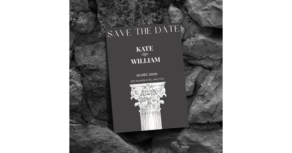 Classic architecture roman column wedding invitation | Zazzle