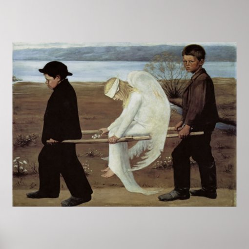 Classic art Wounded Angel poster print | Zazzle