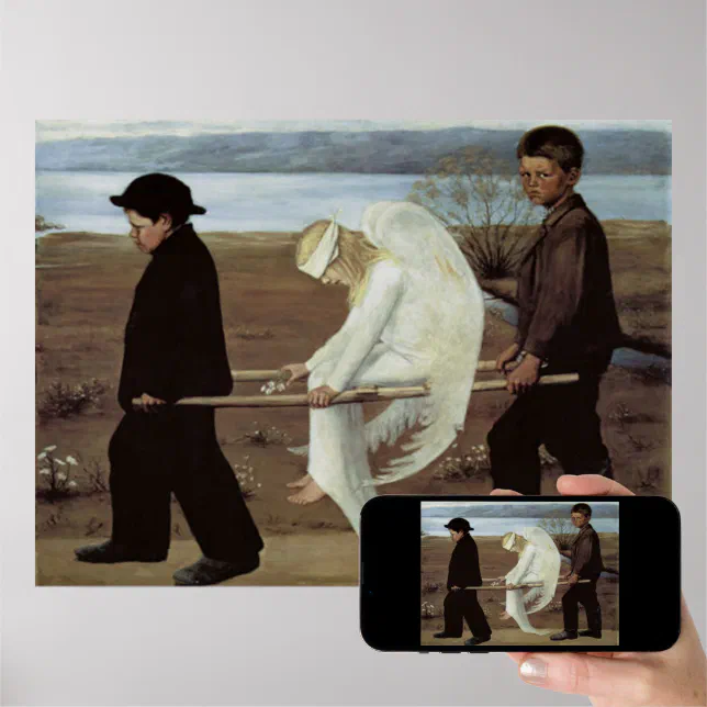 Classic art Wounded Angel poster print | Zazzle