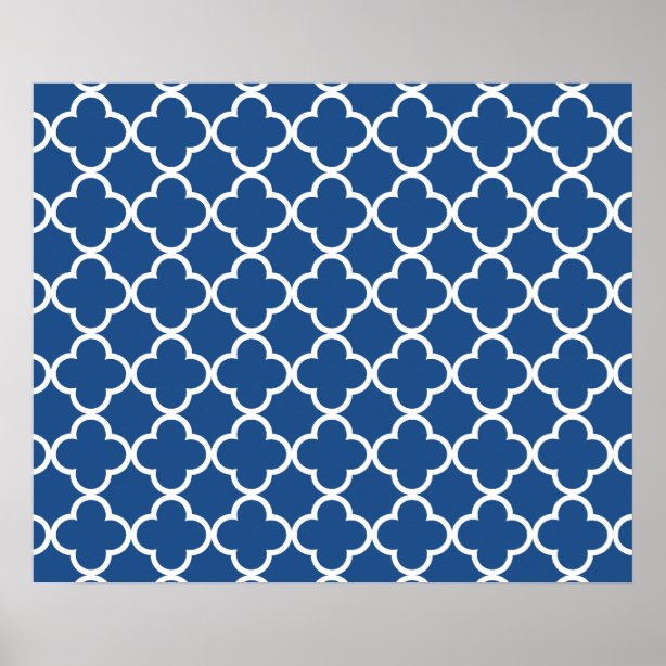 Blue Quatrefoil Art & Wall Décor | Zazzle.co.uk