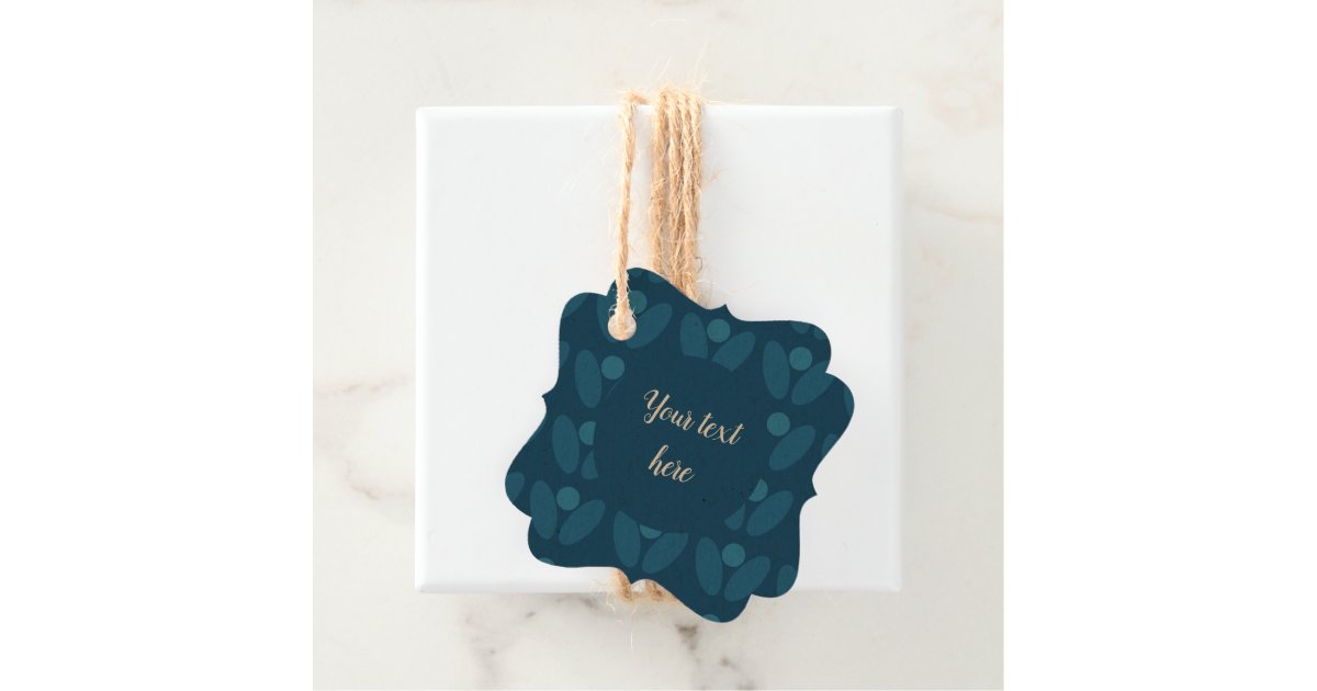 Classic blue flowers favour tags | Zazzle