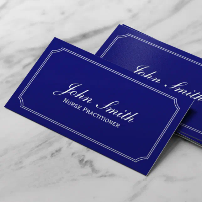 Classic Blue Nurse Practitioner Business Card | Zazzle