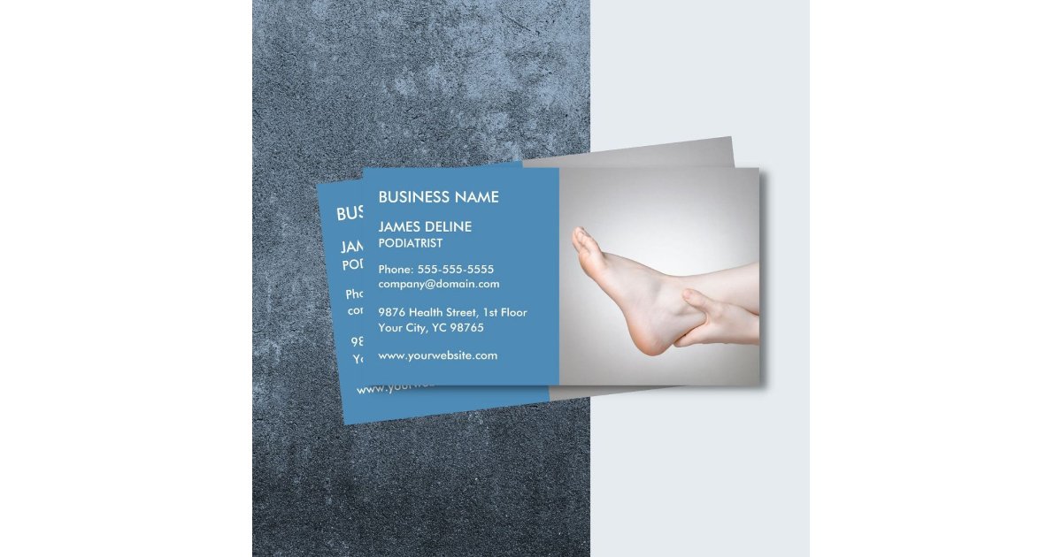 Classic Blue Podiatrist Business Card Template | Zazzle