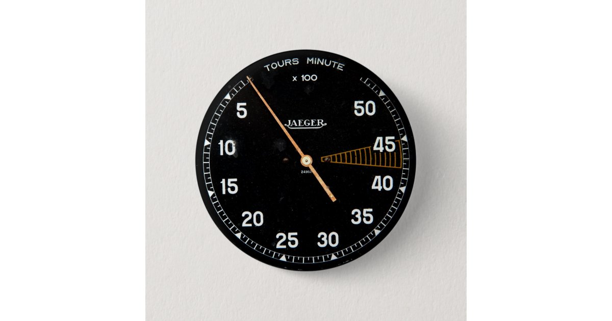 Classic car rev counter, vintage tachometer gauge 6 cm round badge | Zazzle