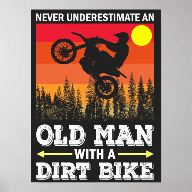 Classic Cool Vintage Retro Motocross Dirt Bike Poster | Zazzle
