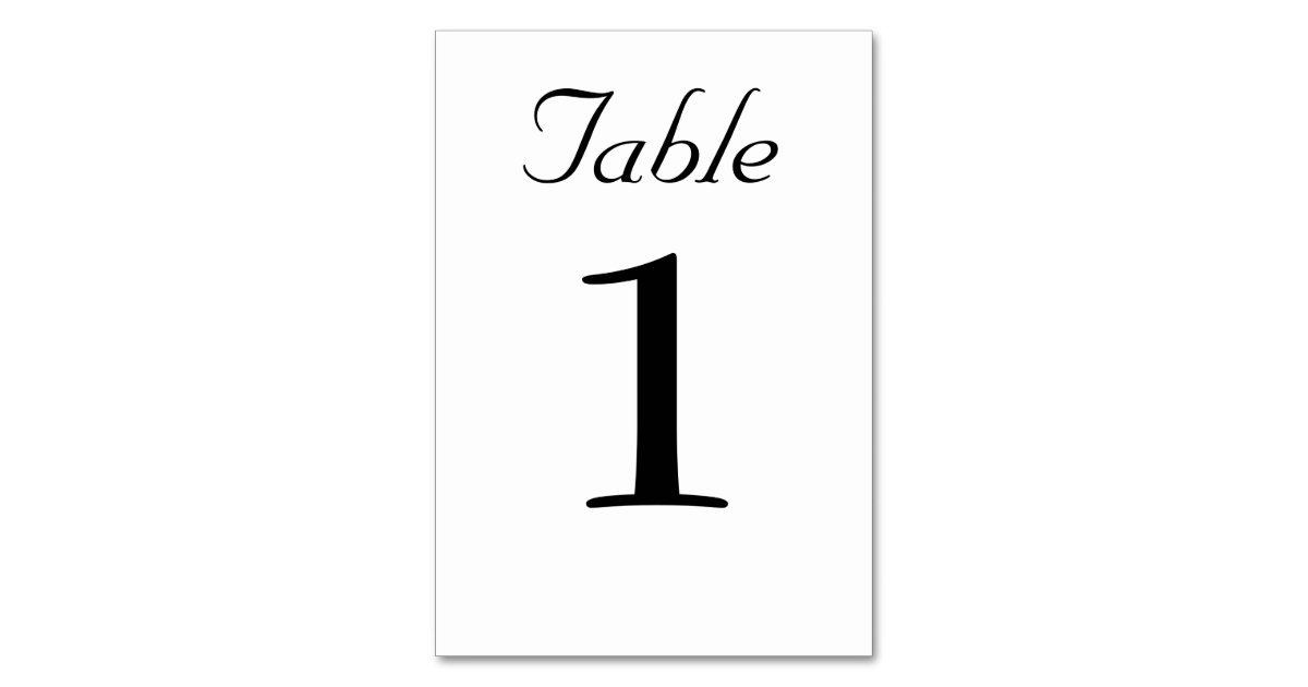 Classic Elegant Black and White Rustic Wedding Table Number | Zazzle