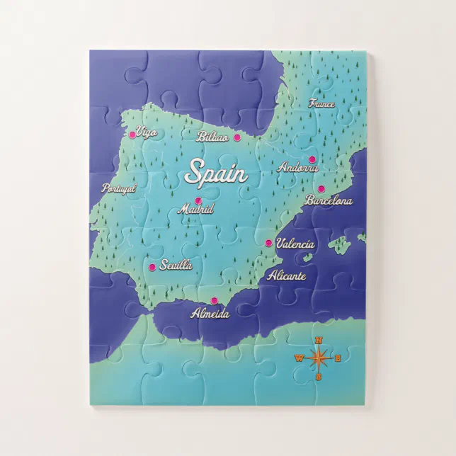 Classic Map Of Spain Jigsaw Puzzle | Zazzle