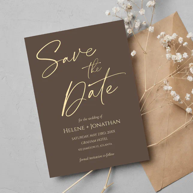 Classic Minimal Elegant Wedding Save The Date Invitation | Zazzle
