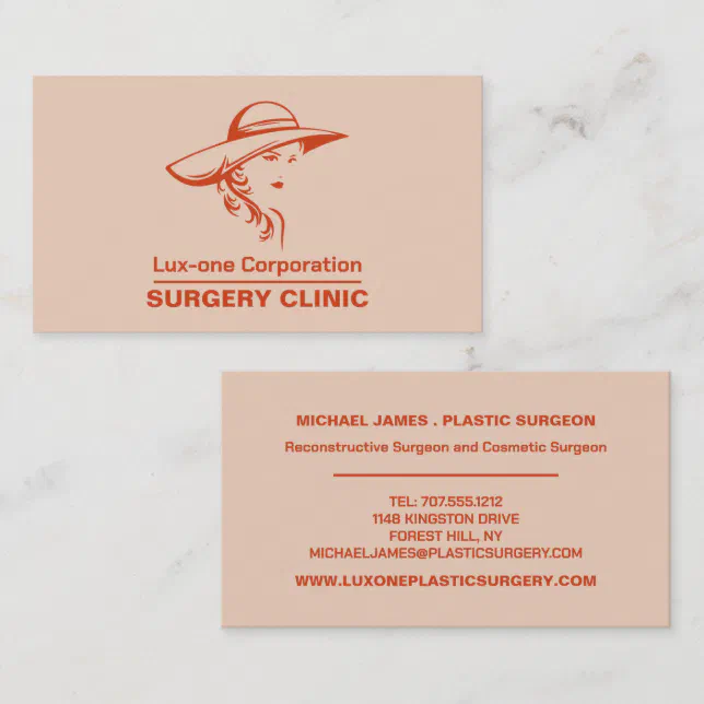 Classic Model, Plastic Surgeon, Plastic Surgery Business Card | Zazzle