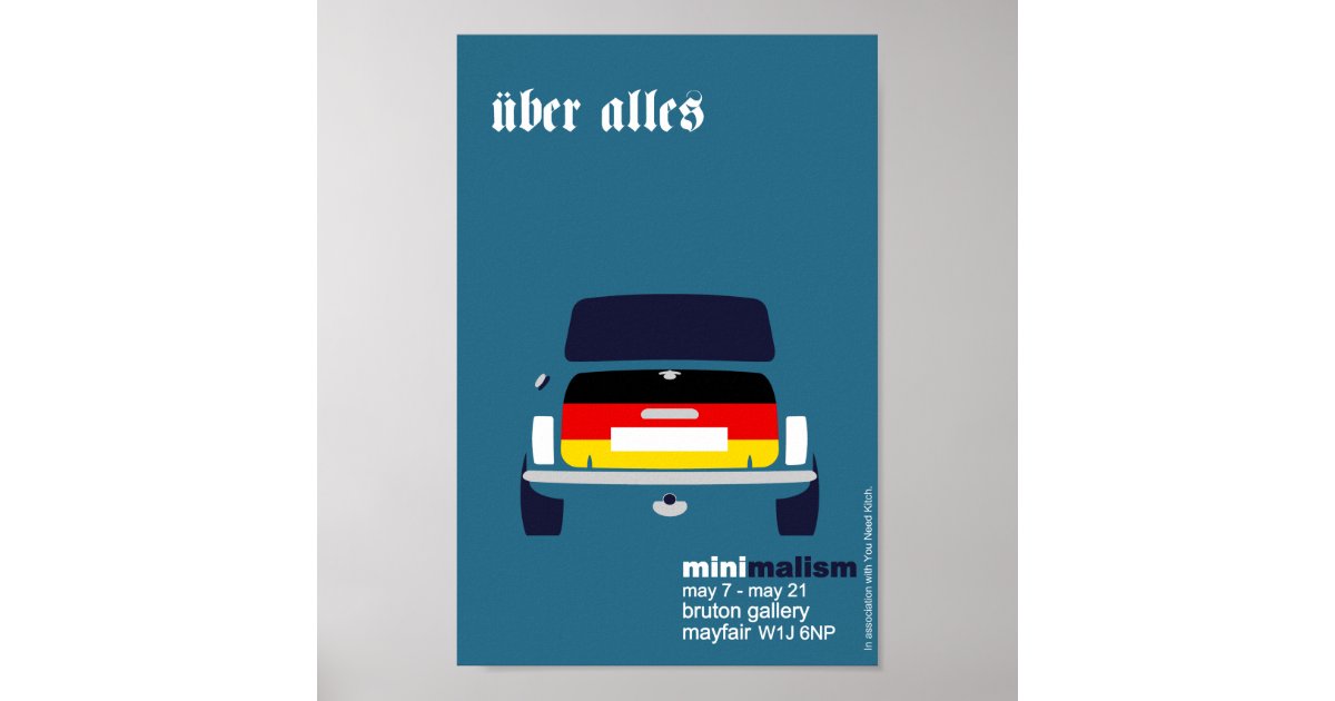 Classic Original Mini Cooper minimalist art Poster | Zazzle