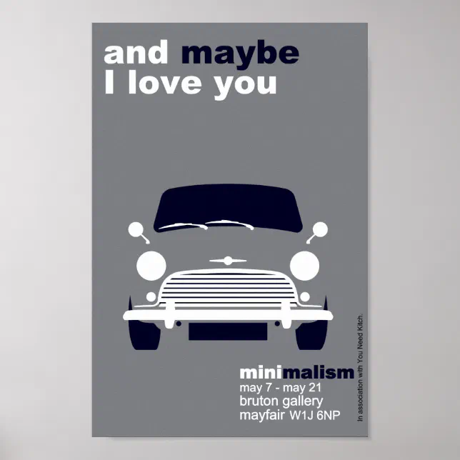 Classic Original Mini Cooper minimalist art Poster | Zazzle