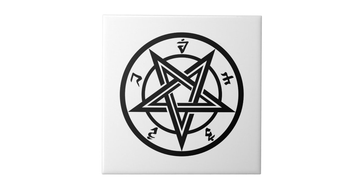 Classic pentagram symbol tile | Zazzle