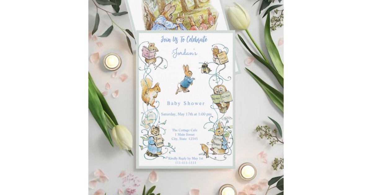 Classic Peter the Rabbit Baby Shower Invitation | Zazzle
