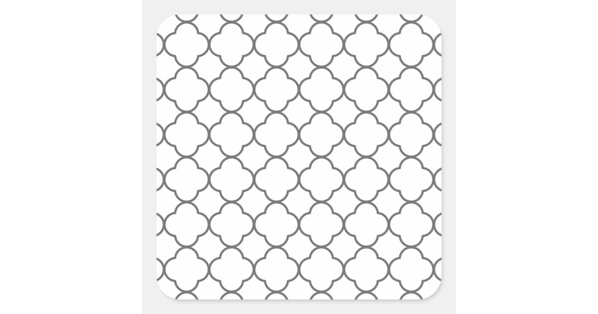 Classic Quatrefoil Pattern Square Sticker | Zazzle