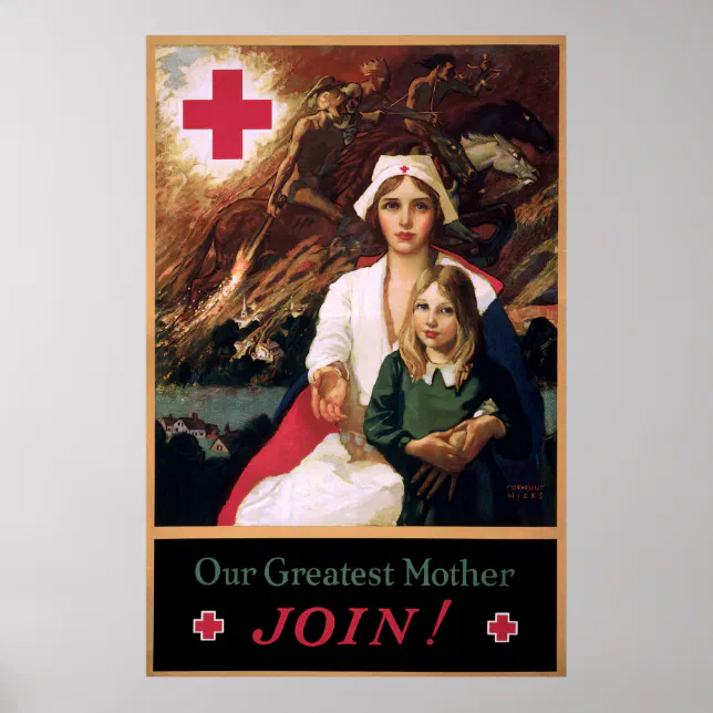 Classic Red Cross Poster | Zazzle